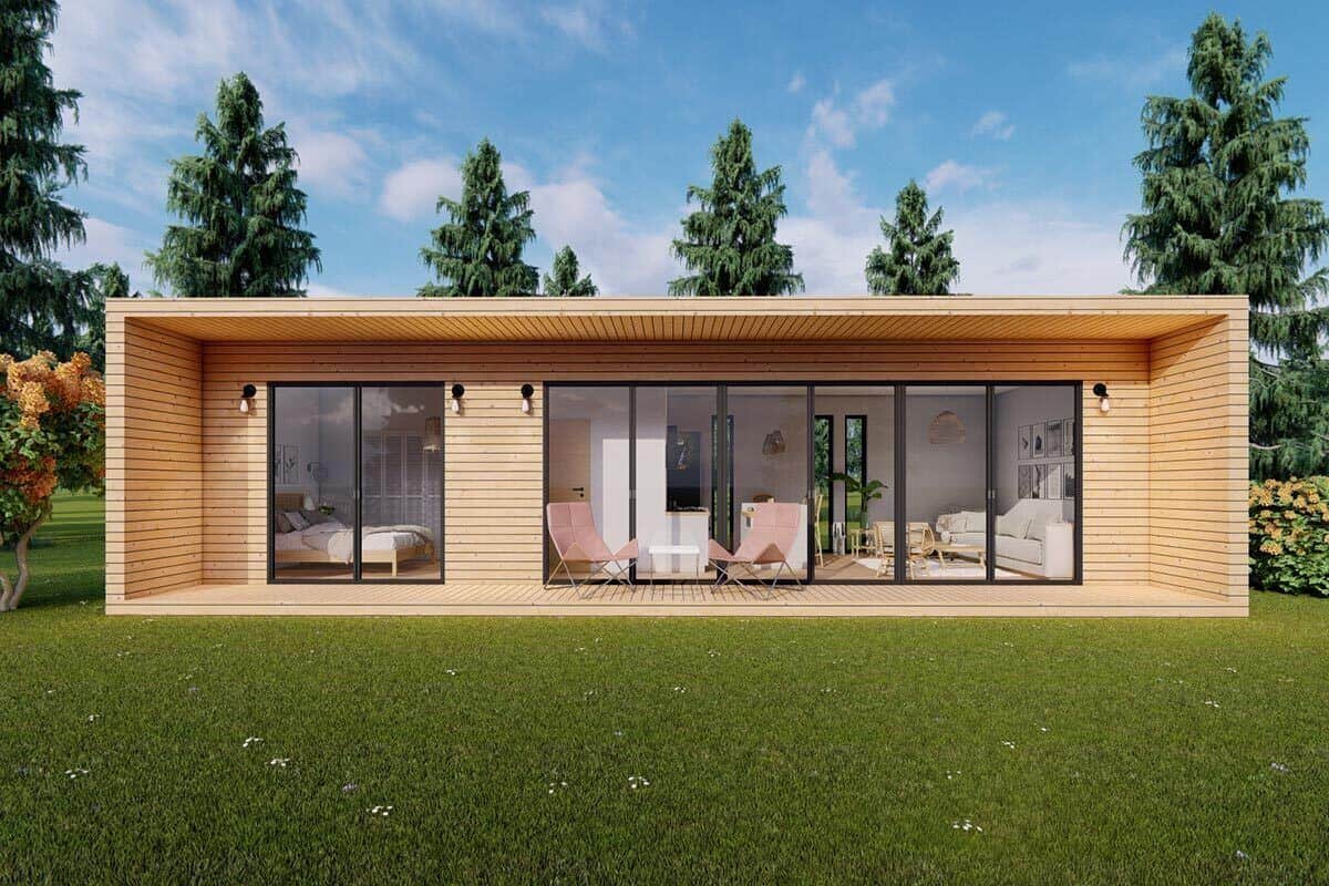 Modern 1-Bedroom Single-Story Tiny Home with Open Living Space and an ...