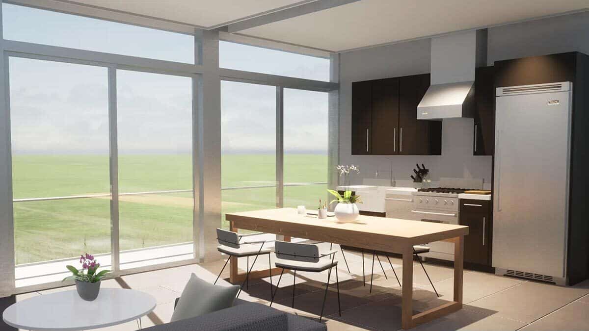 Contemporary Style 1-Bedroom Single-Story Home with Open Concept Design ...