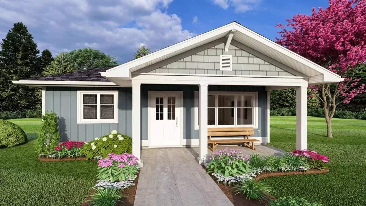 1-Bedroom Cottage Style Single-Story ADU with Front Porch and Open ...