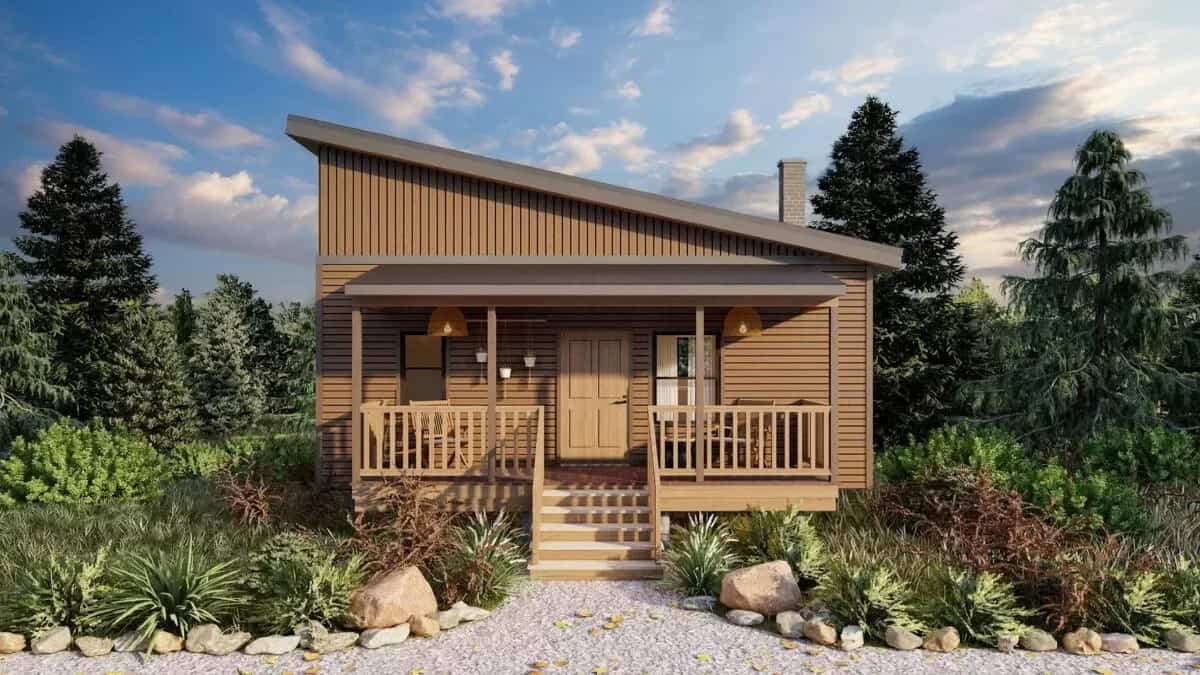 2-Bedroom Modern Two-Story Cabin with Open Living Space and Sleeping ...