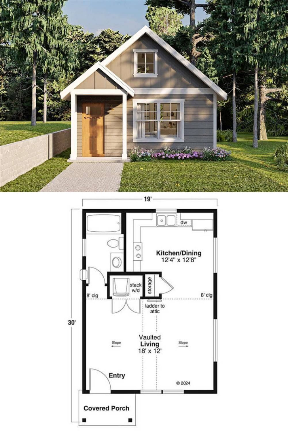 Cottage-Style Home with Open Living Space and Cozy Loft Bedroom (Floor ...