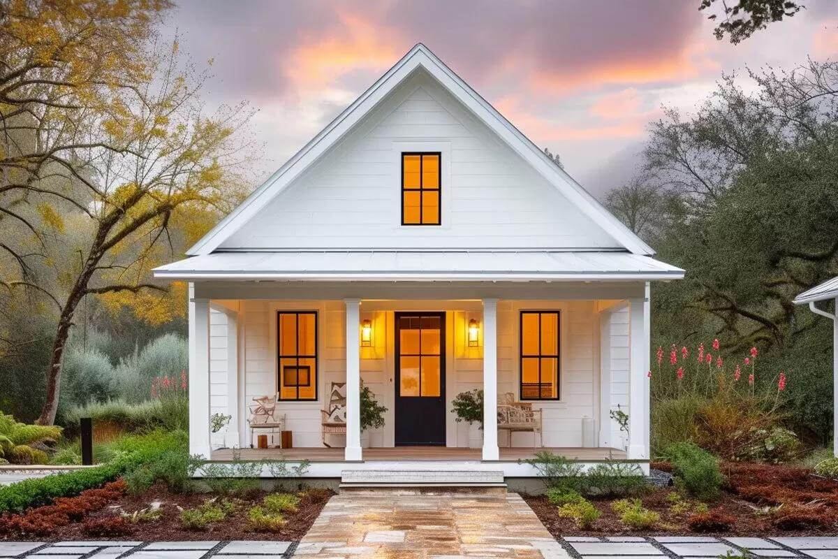 Cottage-Style ADU with 2 Bedrooms and Covered Front Porch (Floor Plan ...