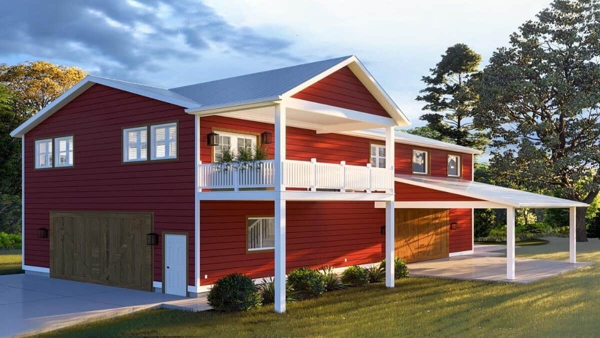 Barndominium Style Two-Story 2-Bedroom Home with Open-Concept Living ...