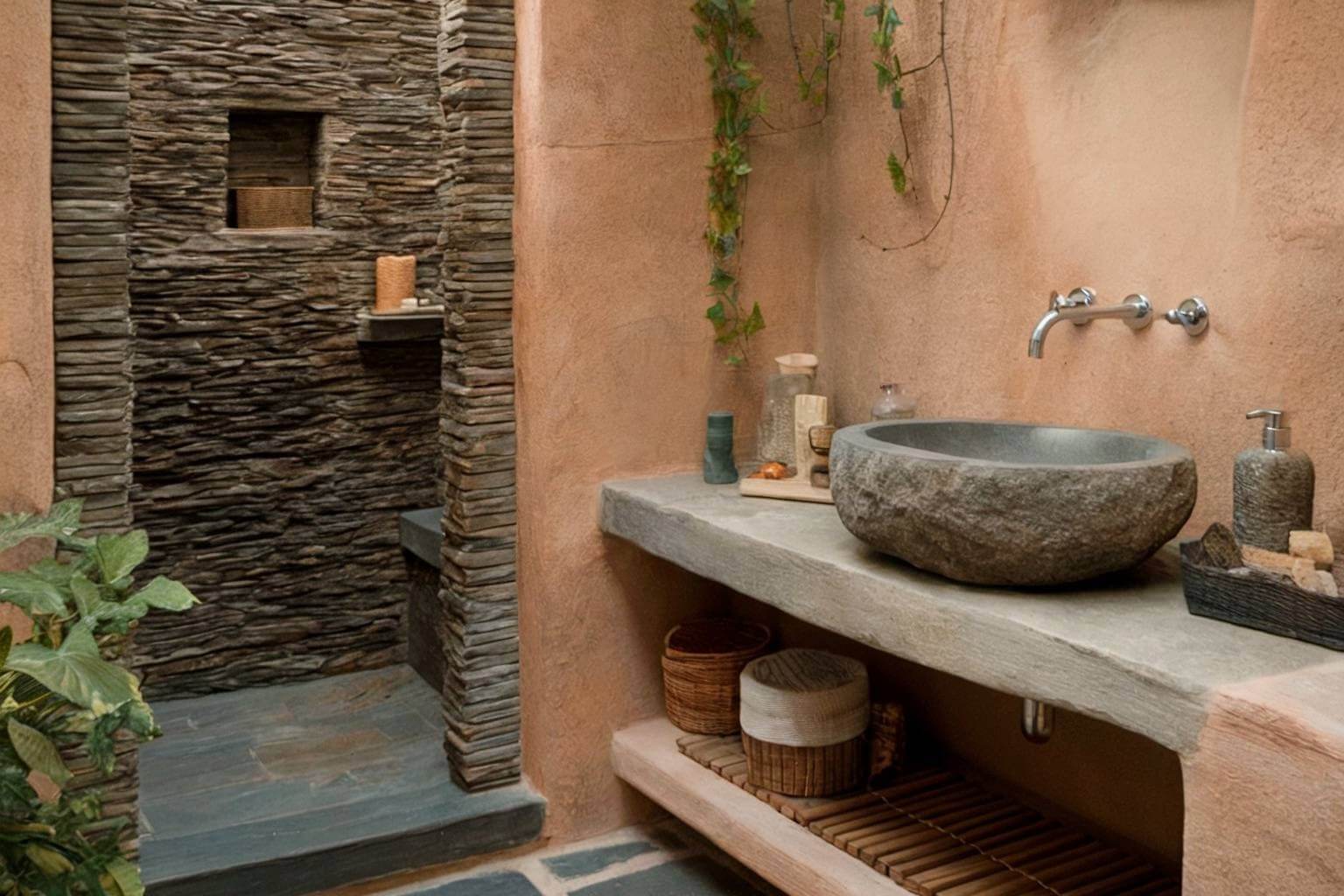 Love the Natural Look? Try These 16 Earthy Small Bathroom Ideas - Small ...